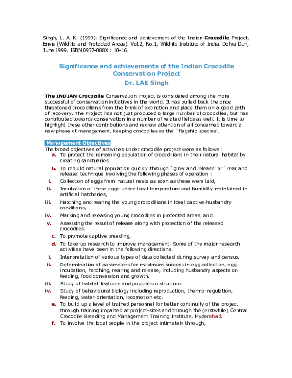 (PDF) Singh, L. A. K. (1999): Significance and achievement of the ...