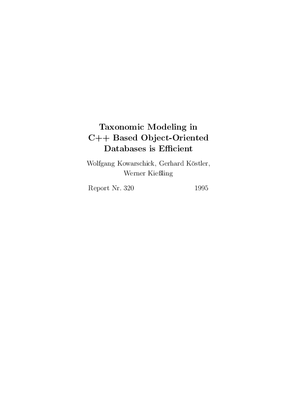 (PDF) Taxonomic Modeling in C++ Based Object-Oriented Databases is ...