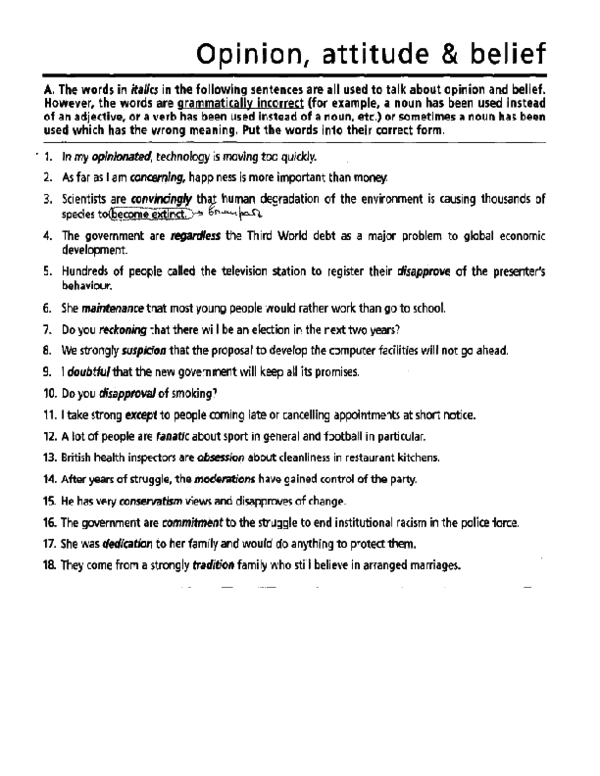 (PDF) Opinion, Attitude and Belief
