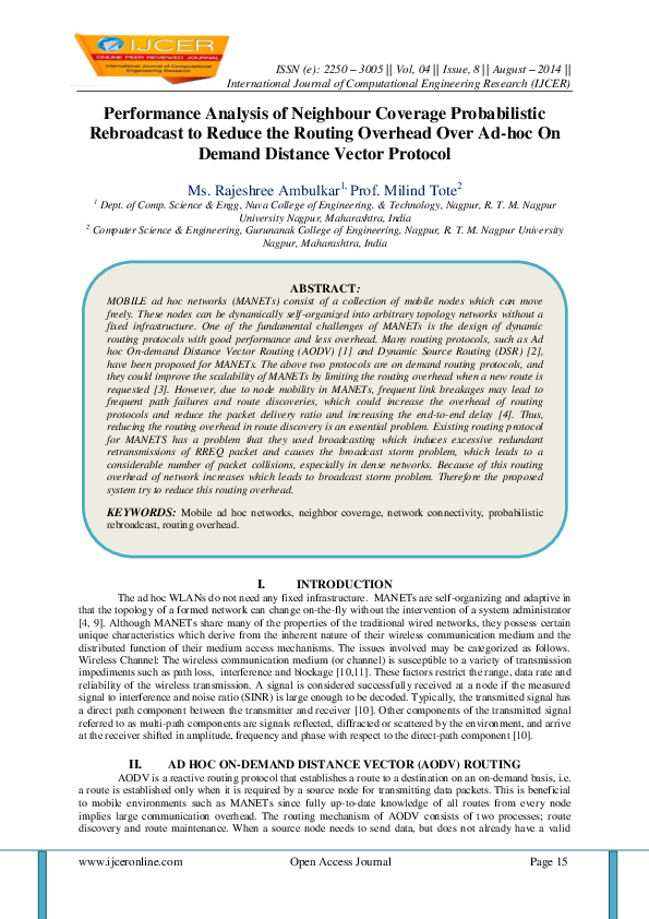 (PDF) Performance Analysis of Neighbour Coverage Probabilistic ...