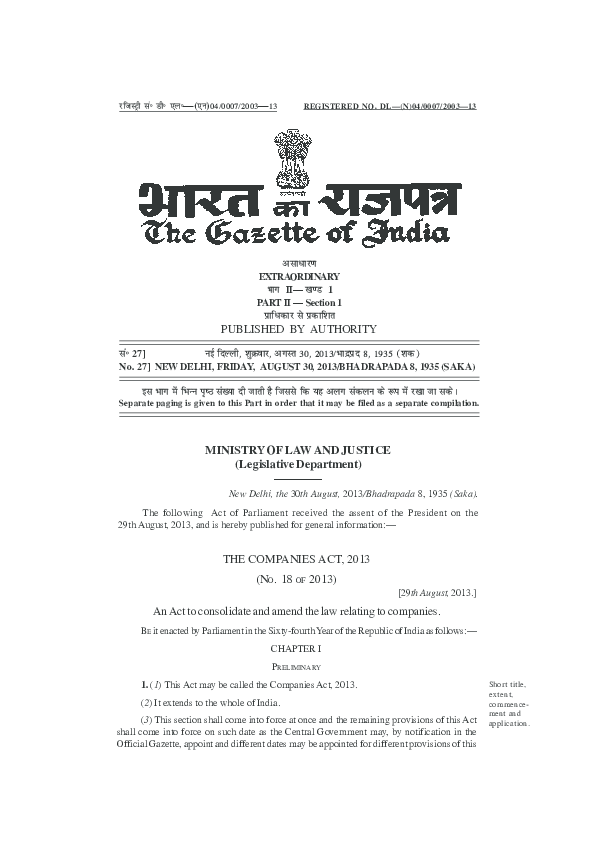 (PDF) Co Act 2013 | Ankush Goel - Academia.edu