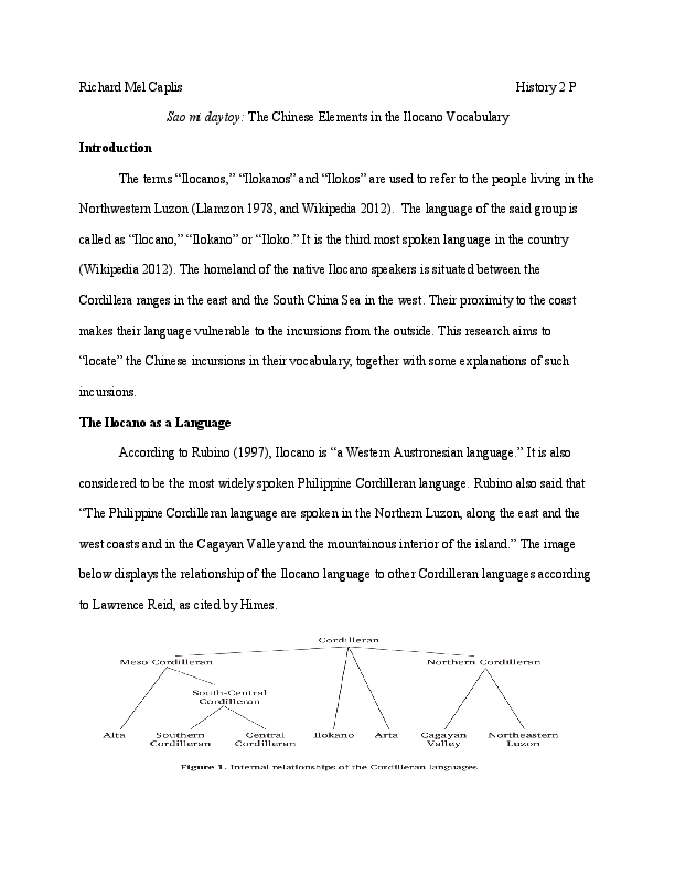 (PDF) The Chinese Elements in Ilocano Language