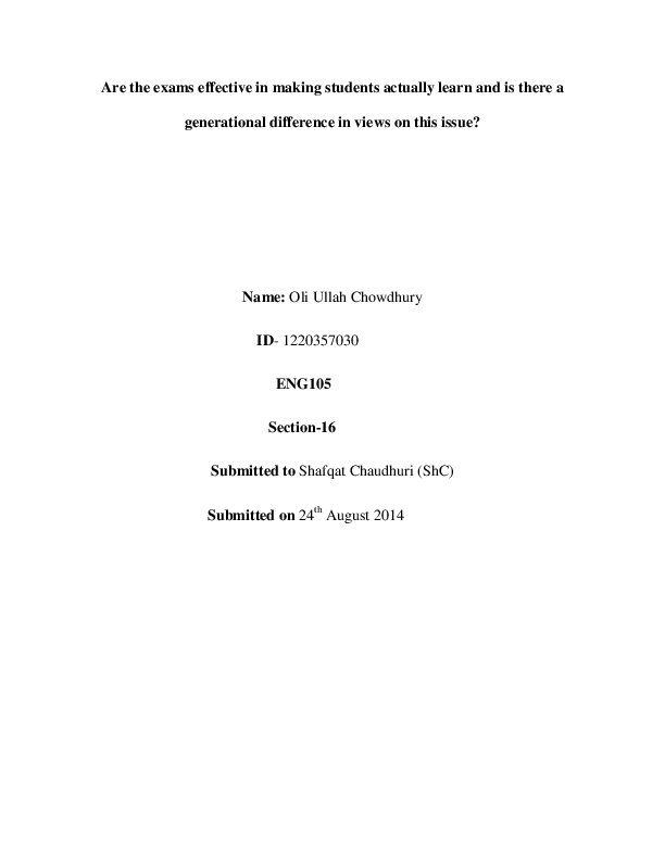 (DOC) Research paper on effectiveness of exams