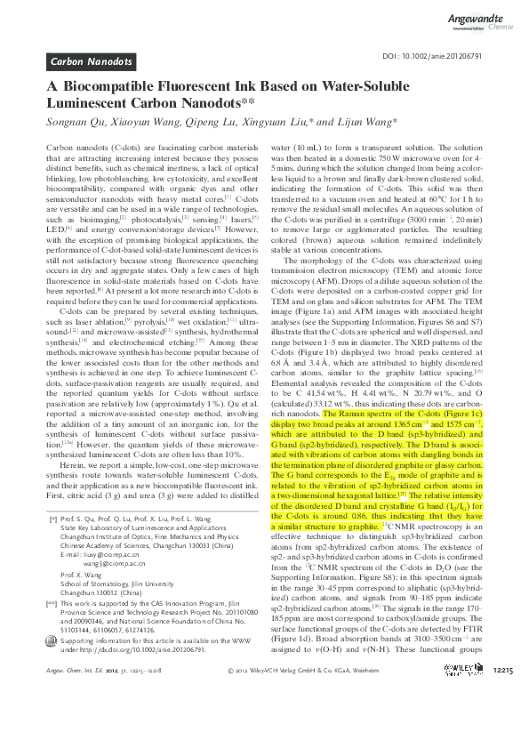 (PDF) A Biocompatible Fluorescent Ink Based on Water-Soluble ...