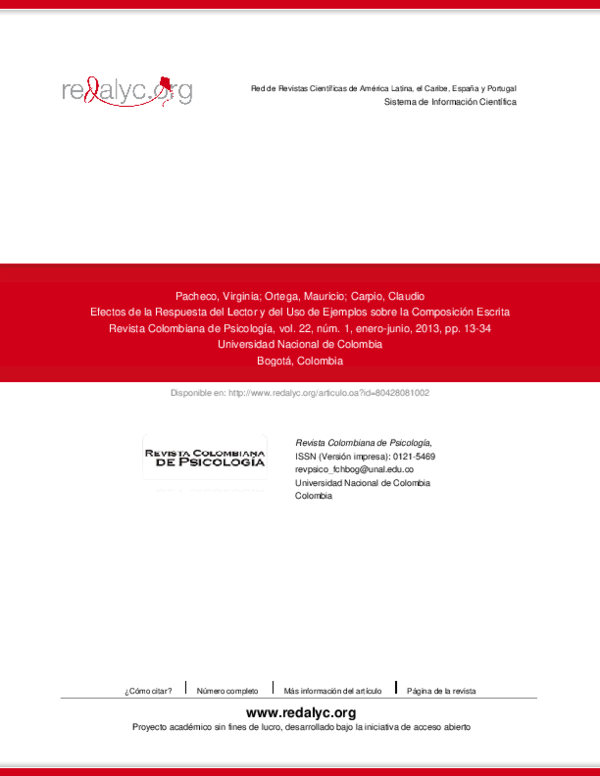 (PDF) Efectos de la Respuesta del Lector y del Uso de Ejemplos sobre la ...