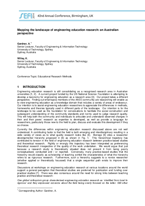 (PDF) Mapping the landscape of engineering education reserach: an ...