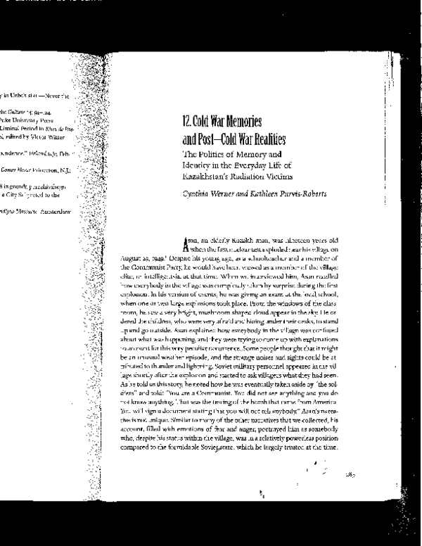 (PDF) Cold War Memories and Post-Cold War Realities: The Politics of ...