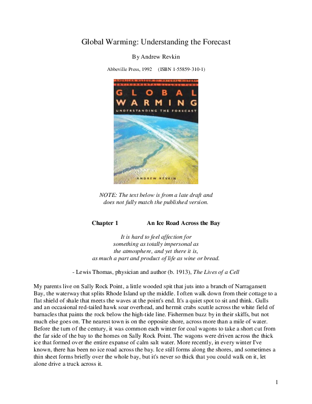 (PDF) Global Warming: Understanding the Forecast