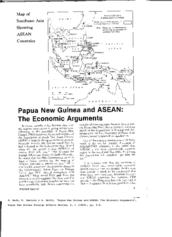(PDF) Papua New Guinea and ASEAN: The Economic Arguments