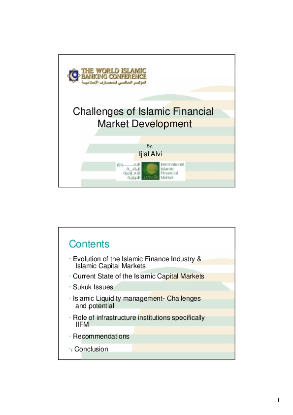 (DOC) Challenges of Islamic Financial Market Development