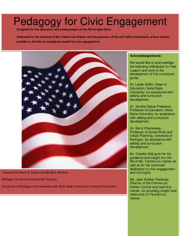 (PDF) Civil Rights/Civic Engagement Curriculum Development