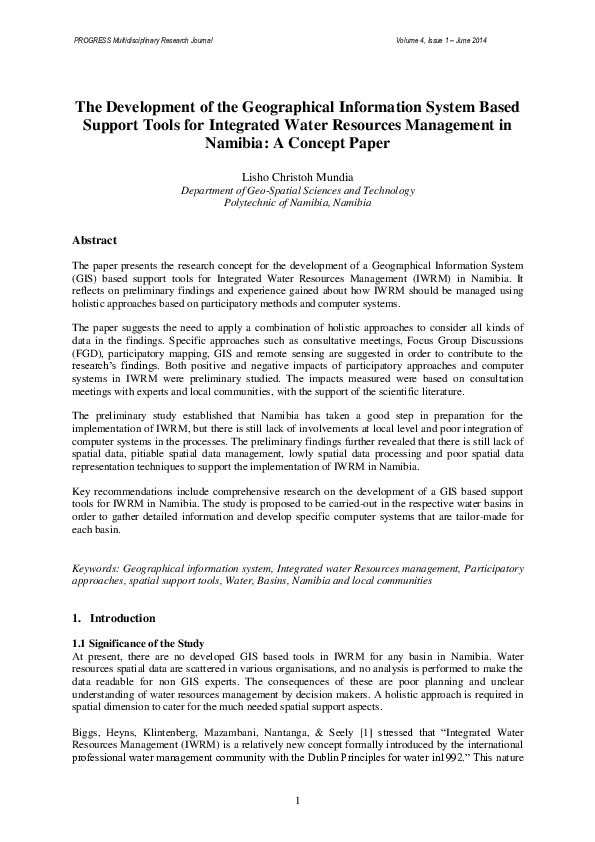 (PDF) The Development of the Geographical Information System Based Support Tools for Integrated ...