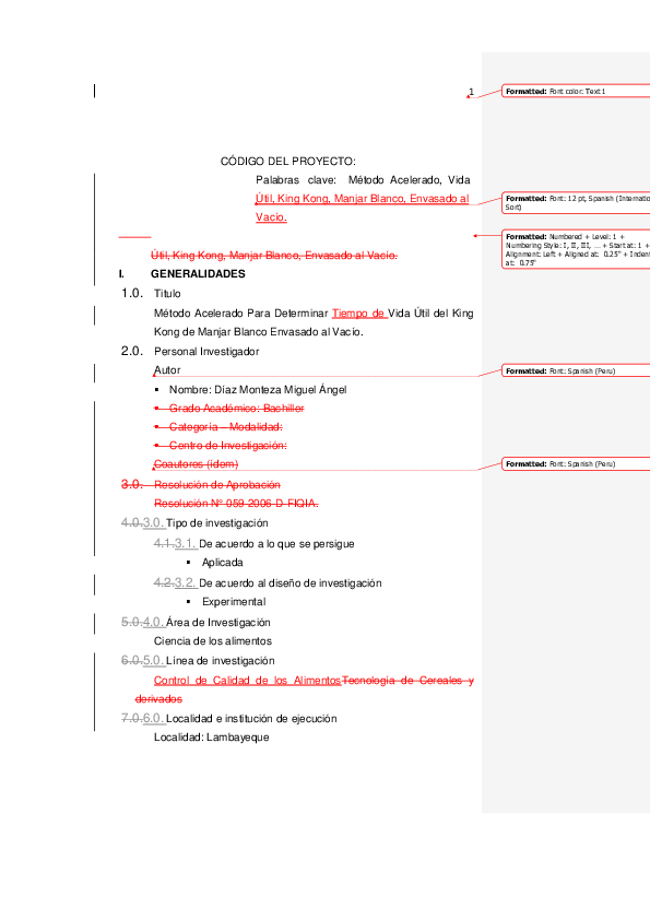 (DOC) CÓDIGO DEL PROYECTO: Palabras clave: Método