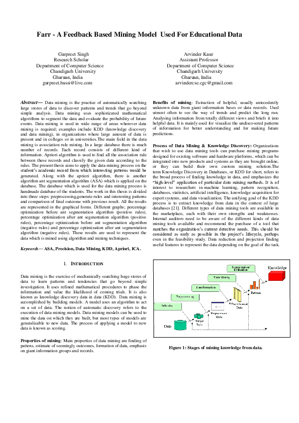 (DOC) Feedback-Based Data Mining for Educational Records