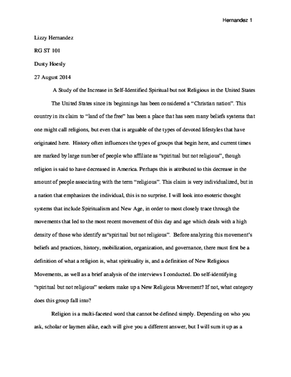 (DOC) Study of SBNR in America