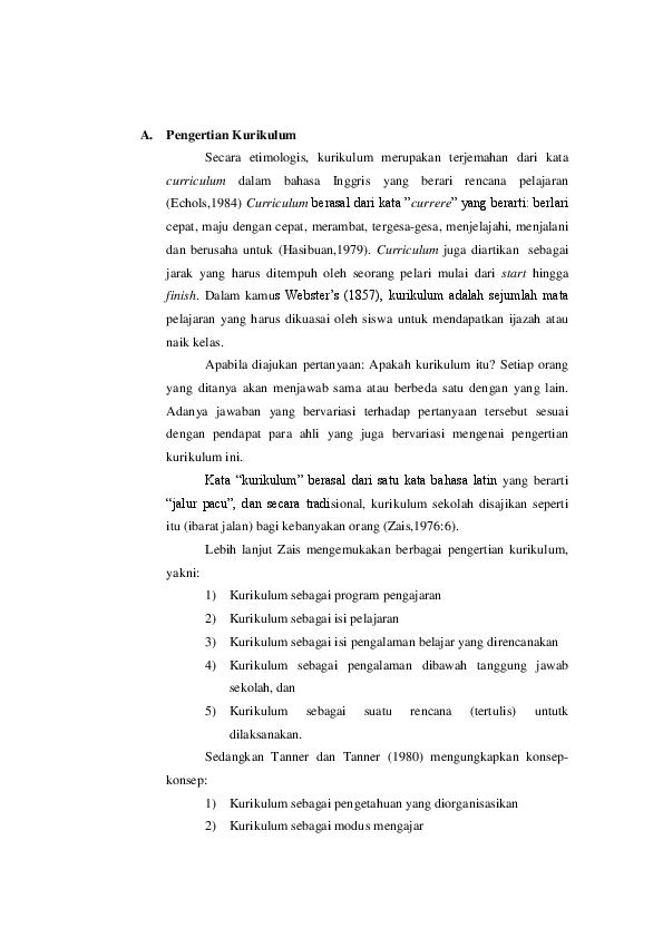 Doc Pengertian Kurikulum 