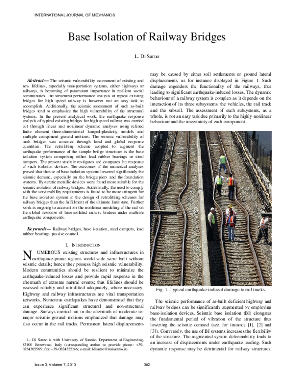 (PDF) Base Isolation of Railway Bridges