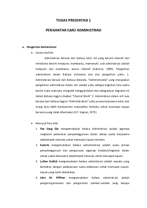 (DOC) TUGAS PRESENTASI 1 pengantar ilmu administrasi