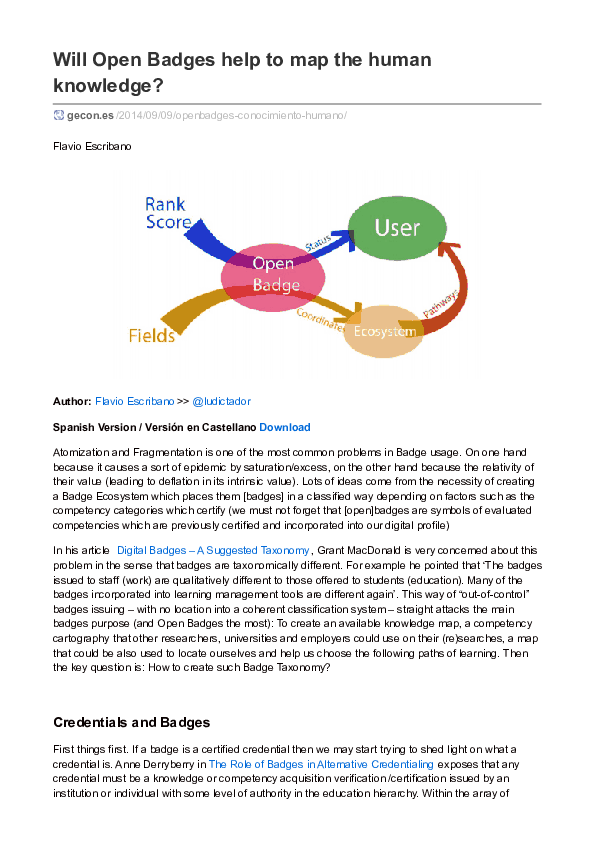 (PDF) Will Open Badges help to map the human knowledge?