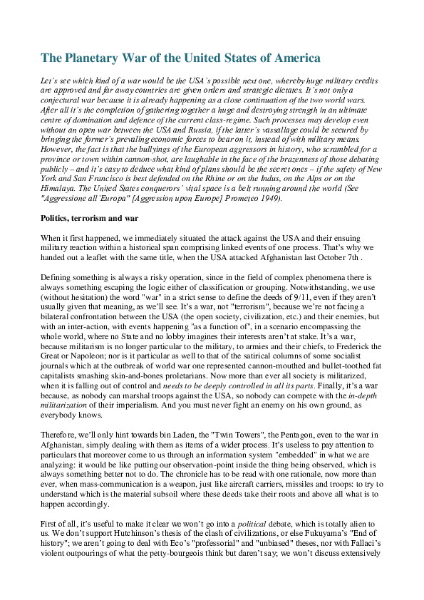 (PDF) The Planetary War of the United States of America