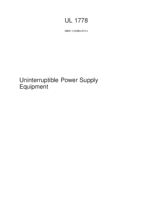 (PDF) Uninterruptible Power Supply Equipment