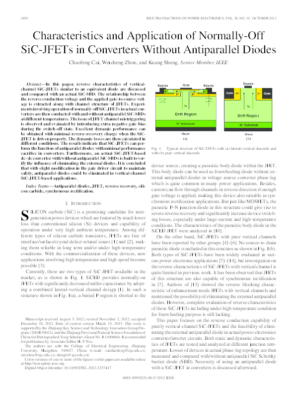 (PDF) Characteristics and Application of Normally-Off SiC-JFETs in Converters Without ...