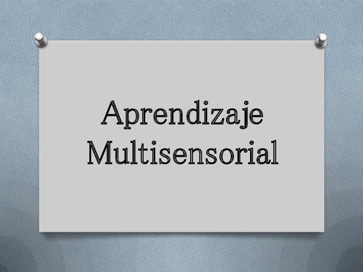 (PPT) Aprendizaje Multisensorial