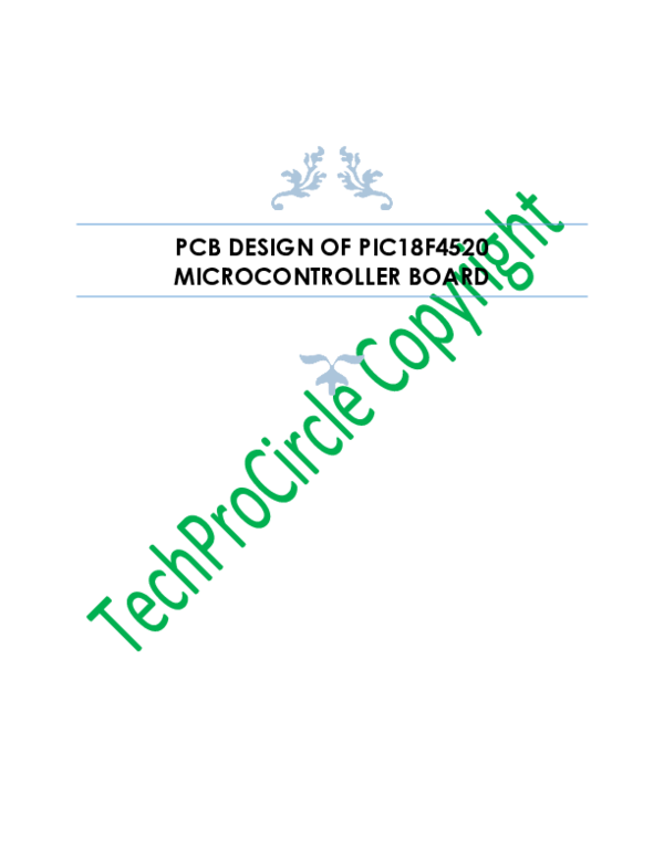 (PDF) PCB DESIGN OF PIC18F4520 MICROCONTROLLER BOARD