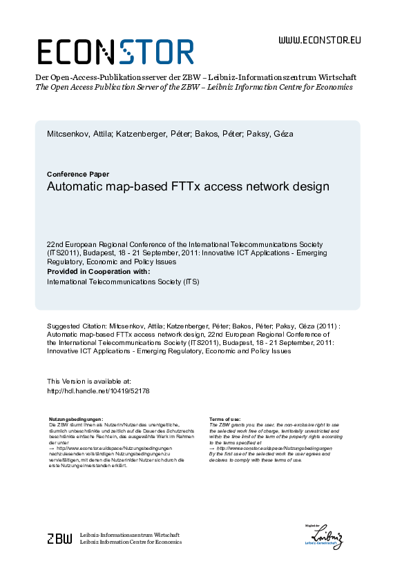 (PDF) Automatic map-based FTTx access network design