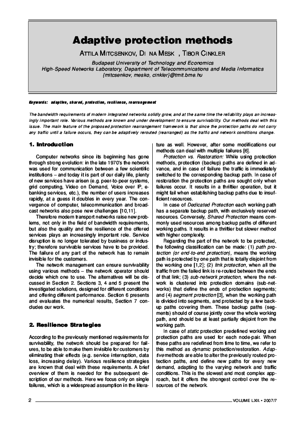 (PDF) Adaptive protection methods