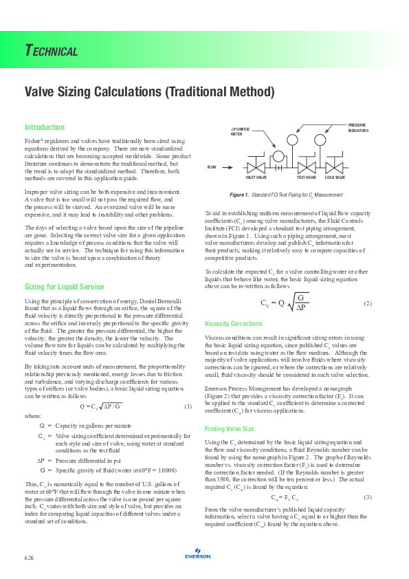 (PDF) Valve sizing