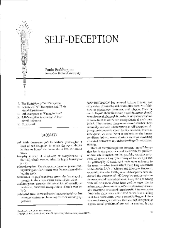 (PDF) Self-deception