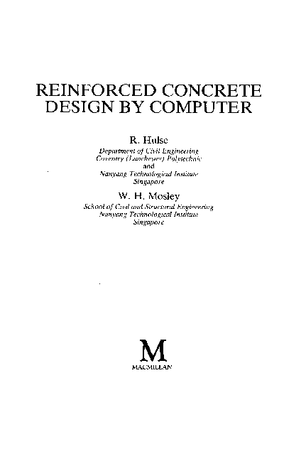 (PDF) Reinforced Concrete Design by Computer