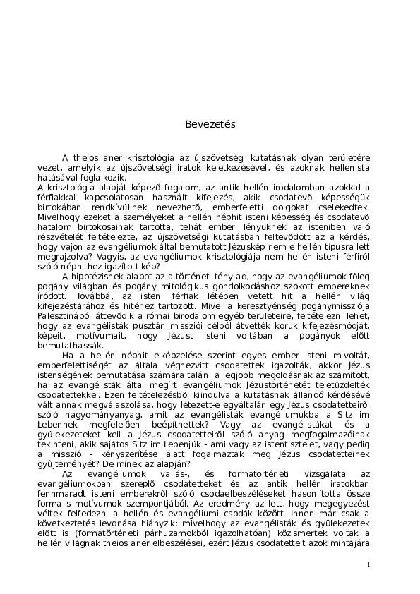 (DOC) Márk theios aner krisztológiája