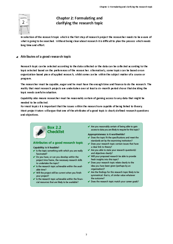(PDF) Ch2 Formulating and clarifying the research topic