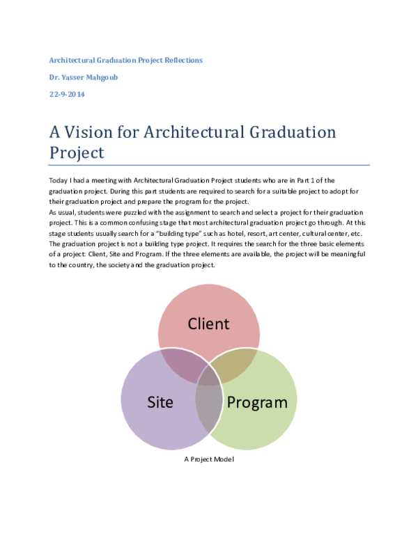 (PDF) Architectural Graduation Project Reflections