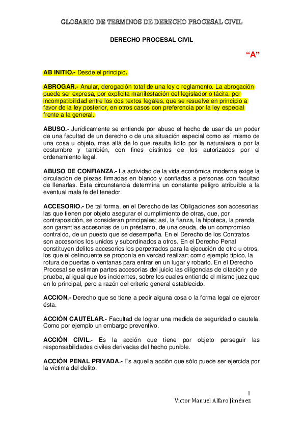 (PDF) GLOSARIO DE TERMINOS DE DERECHO PROCESAL CIVIL