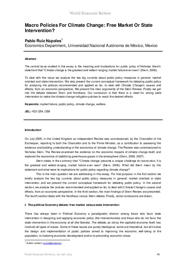 (PDF) Macro Policies for Climate Change