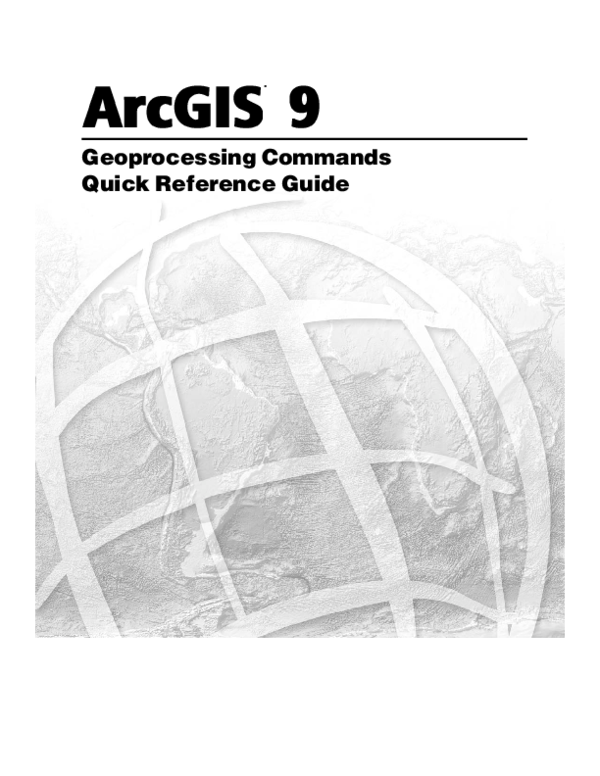(PDF) Geoprocessing Commands Quick Reference Guide