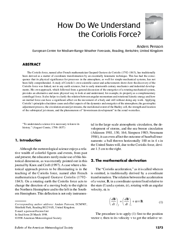 (PDF) coriolis forces