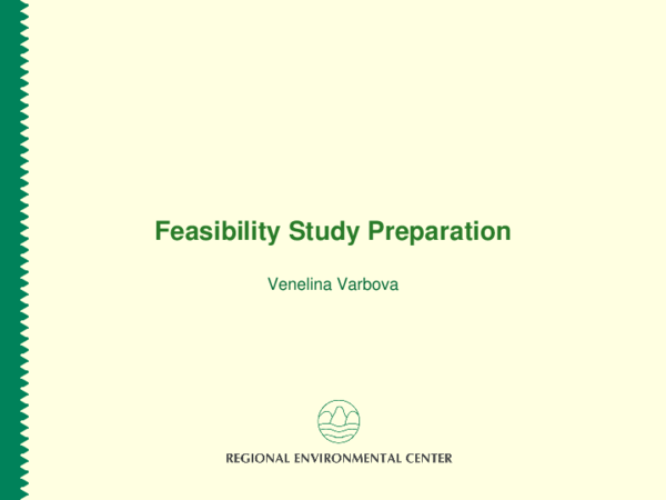 (PPT) Water 3 1 feasibility study preparation