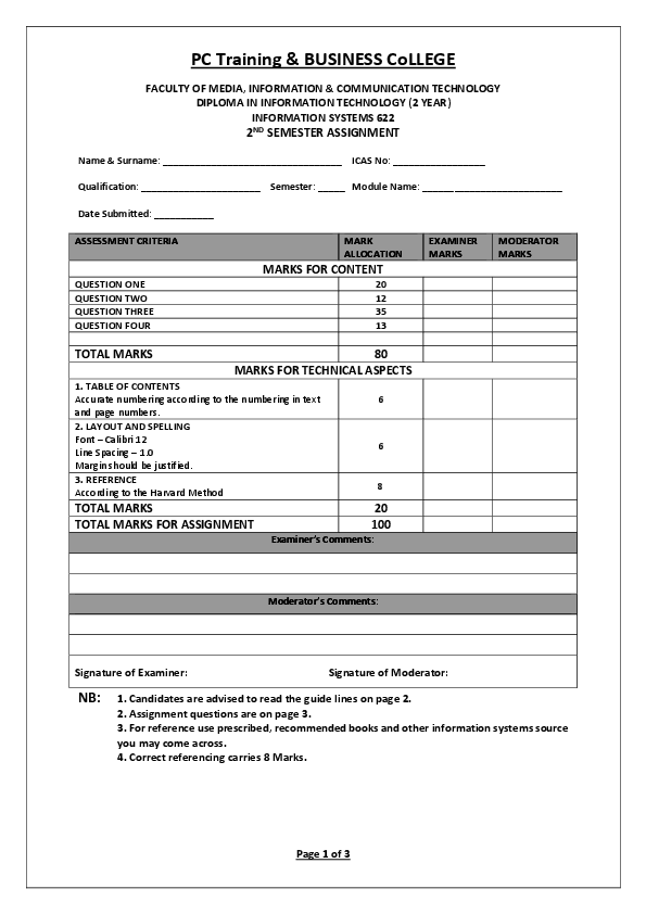(PDF) ASSIGNMENT IS622 DIT2 | MXOLISI CHALSE - Academia.edu