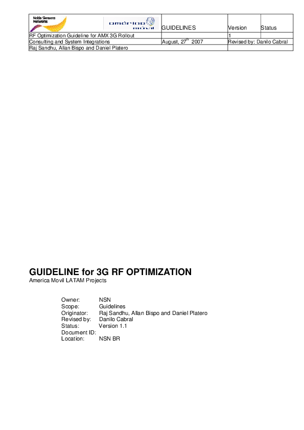 (PDF) GUIDELINES Version Status RF Optimization Guideline for AMX 3G ...