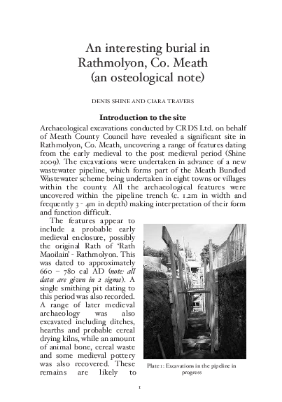 An interesting burial in Rathmolyon, Co. Meath (an osteological note)