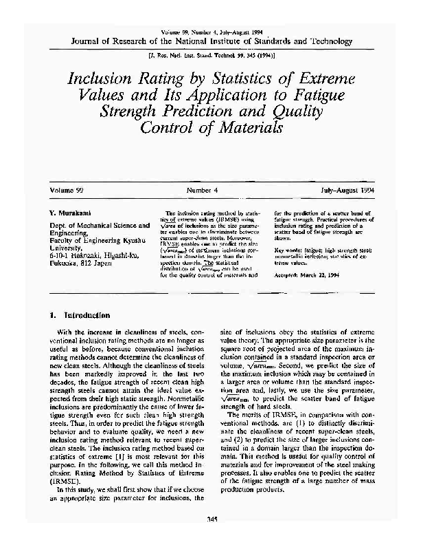 (PDF) Inclusion Rating by Statistics of Extreme Values and Its ...
