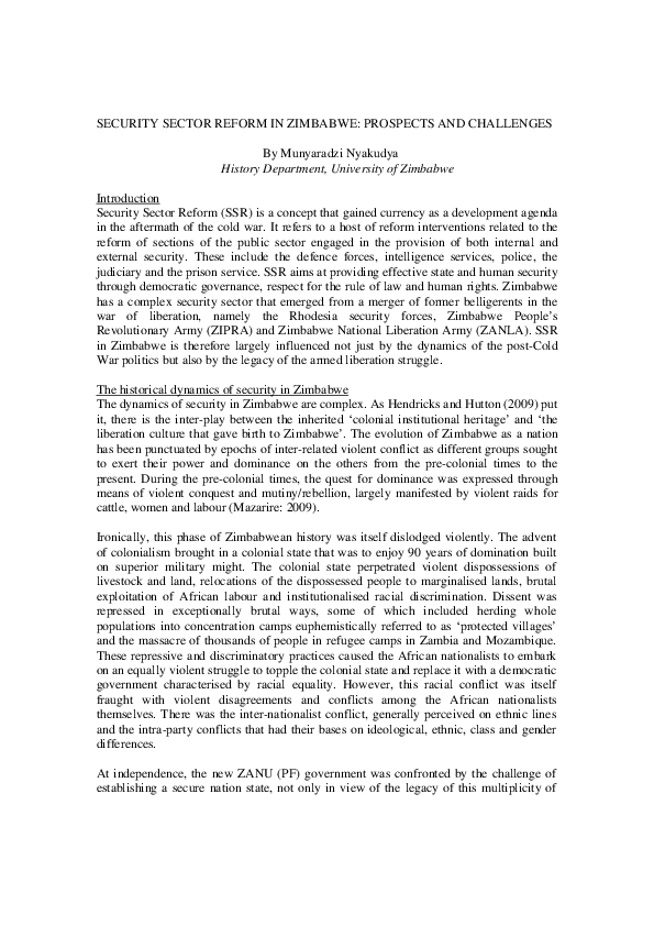 (PDF) Security sector reform