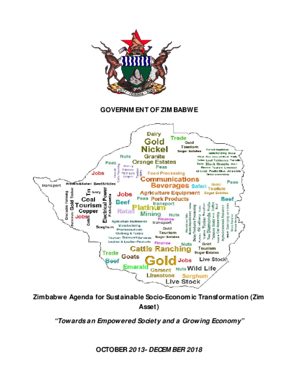 (PDF) GOVERNMENT OF ZIMBABWE Zimbabwe Agenda for Sustainable Socio ...