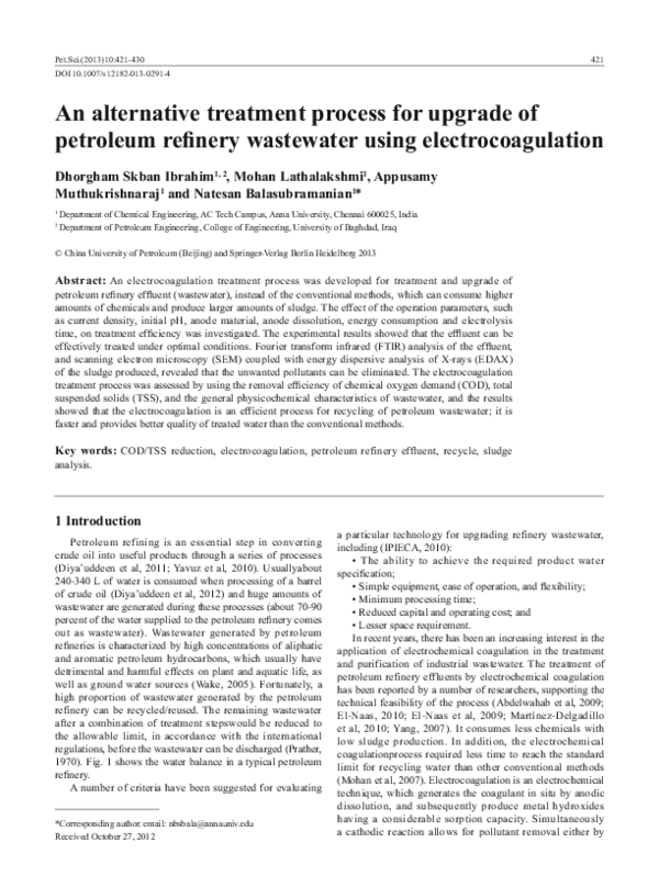 (PDF) An alternative treatment process for upgrade of petroleum ...