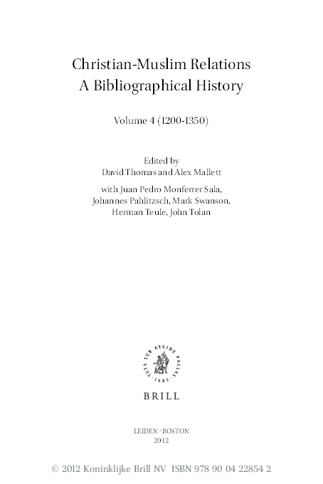 (PDF) N. Zorzi, Nicetas Choniates, in Christian-Muslim Relations. A ...