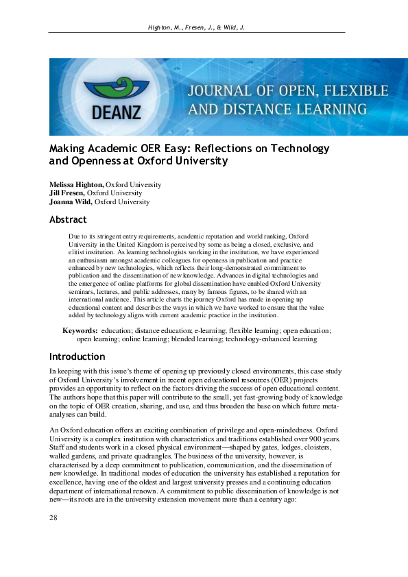 (PDF) Making OER easy